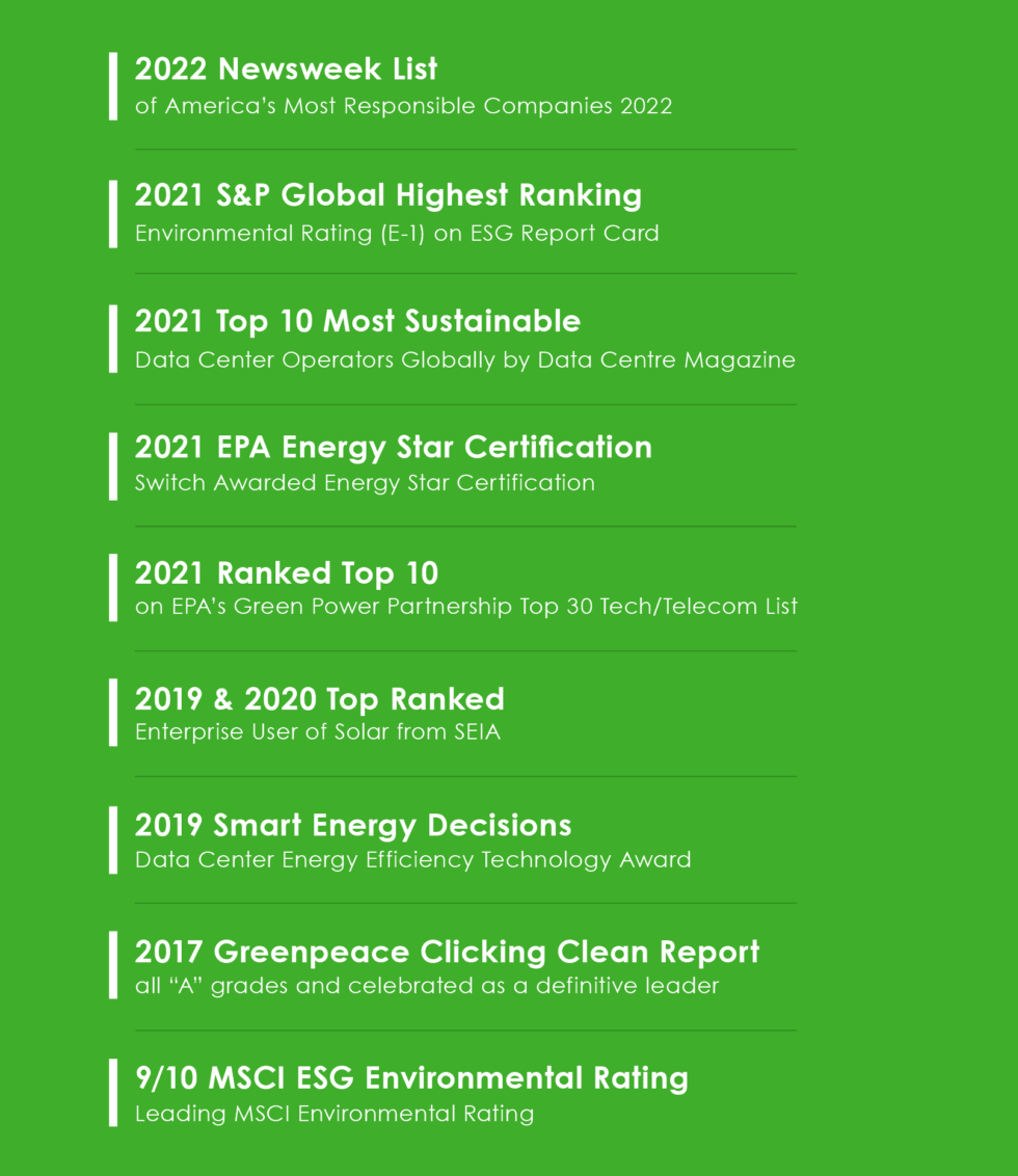 Sustainable by Design | Green Data Centers | Switch